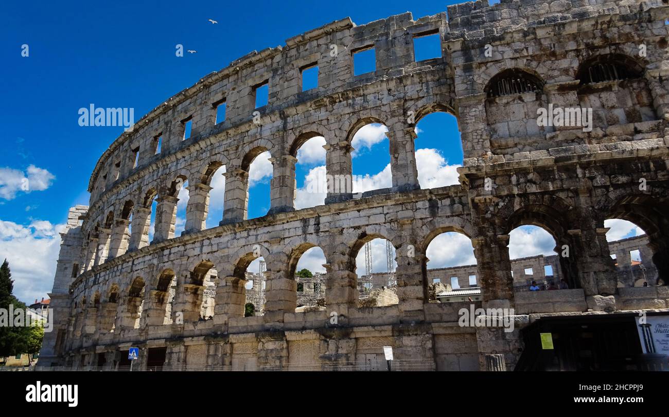 Famous Amphitheatre of Pula in Tito's park, Croatia Stock Photo - Alamy