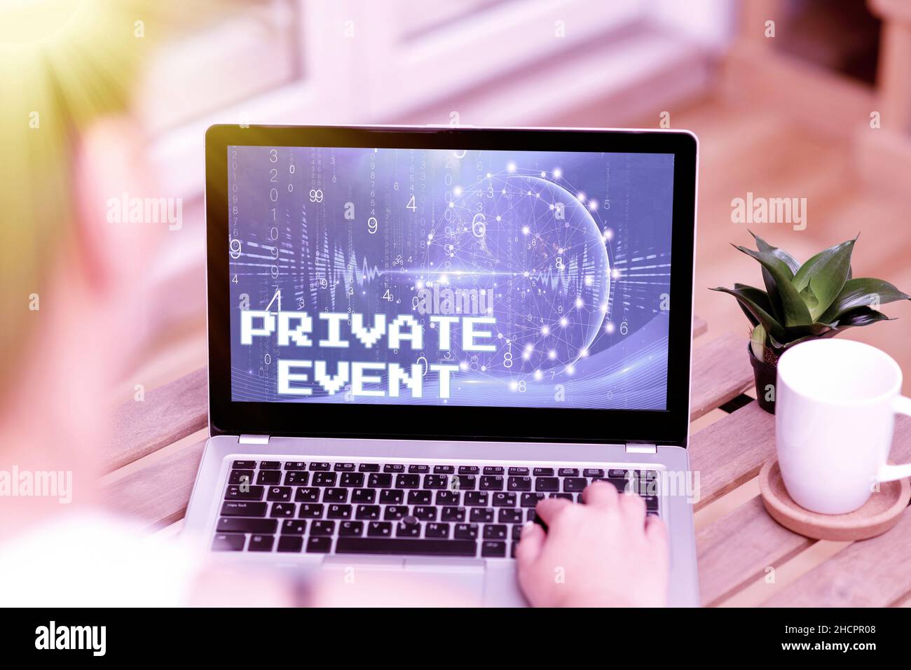 Text caption presenting Private Event. Business idea Exclusive ...