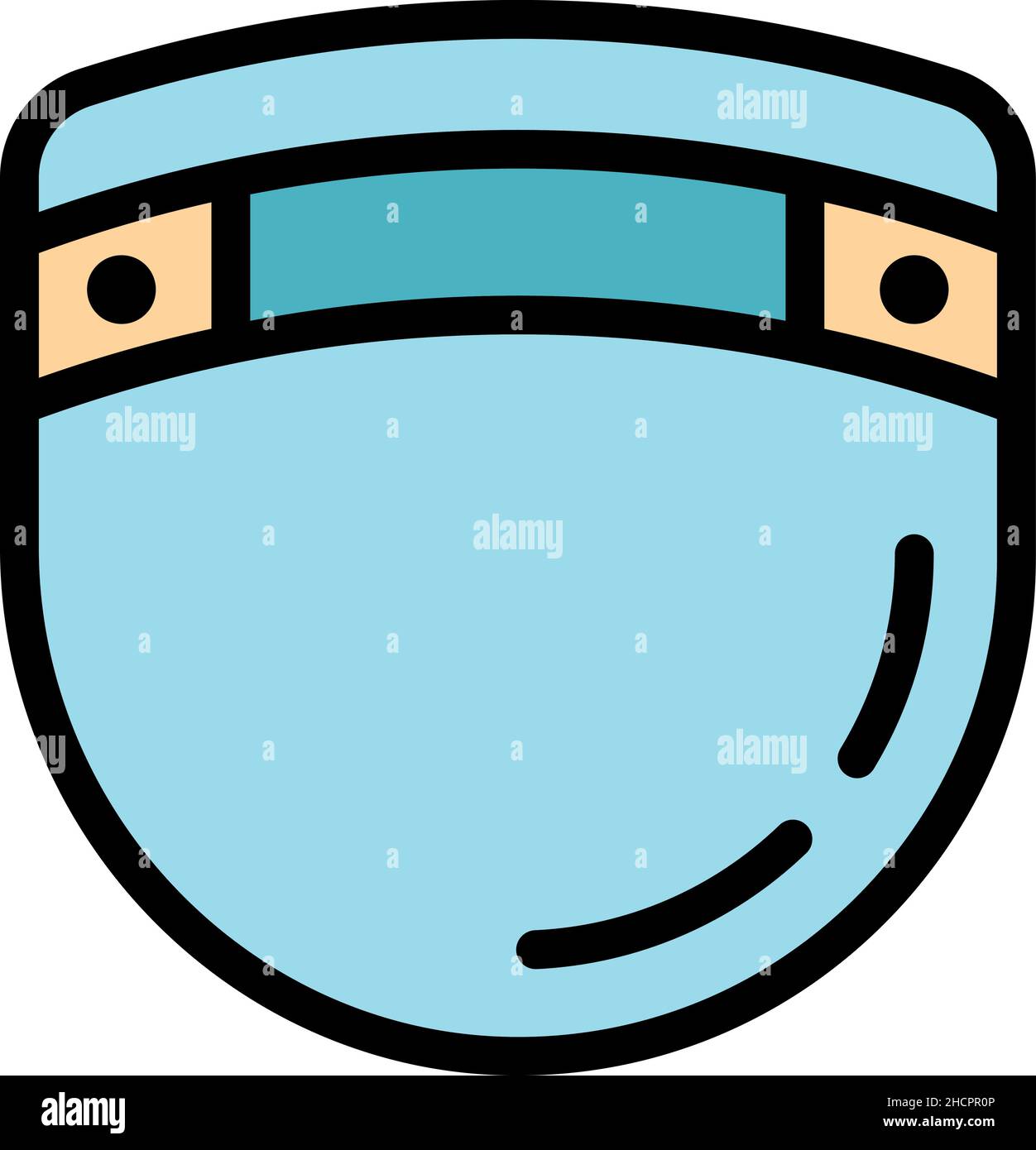 Prevention face shield icon. Outline prevention face shield vector icon ...