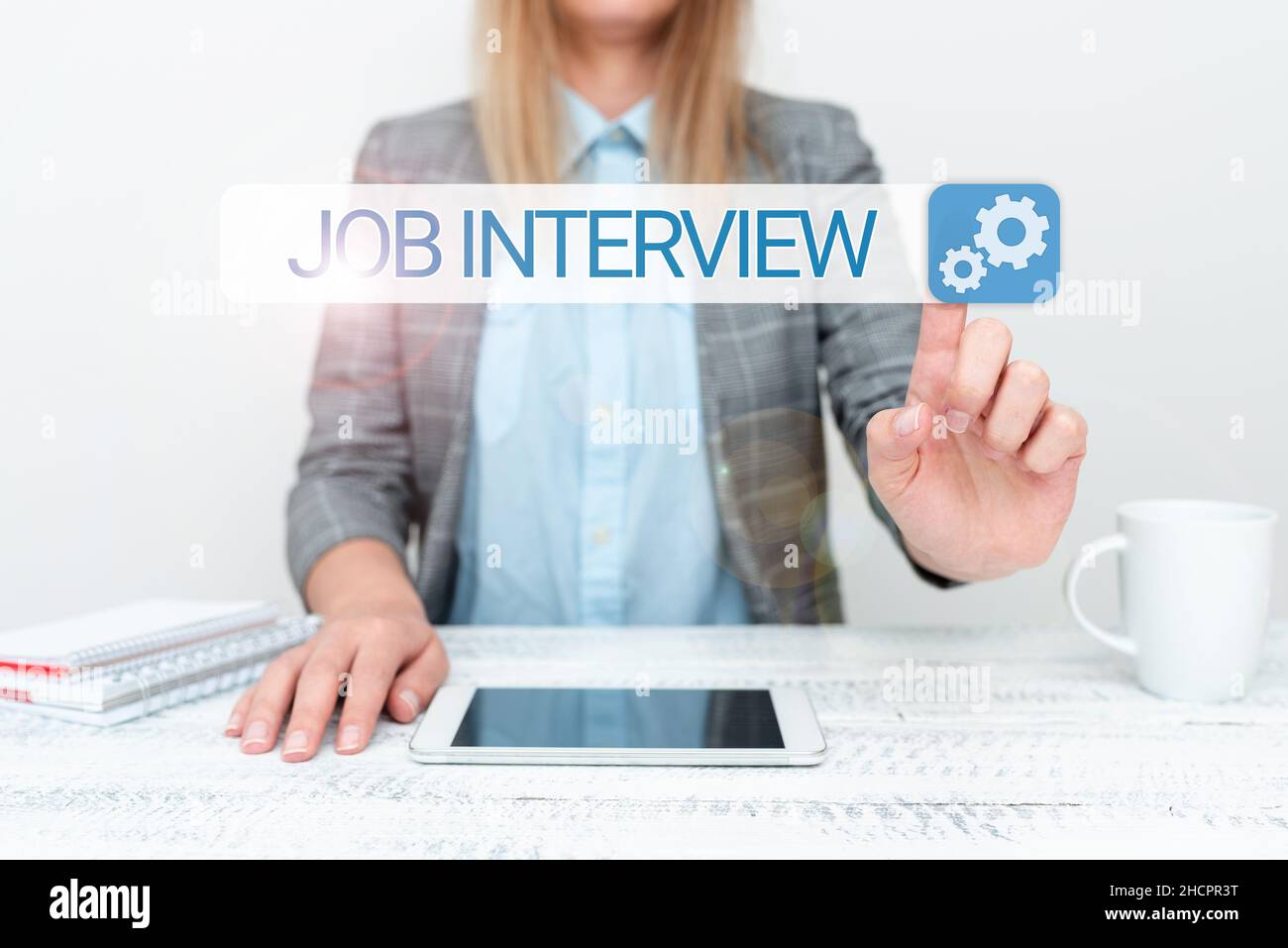 Text caption presenting Job Interview. Business approach Assessment ...