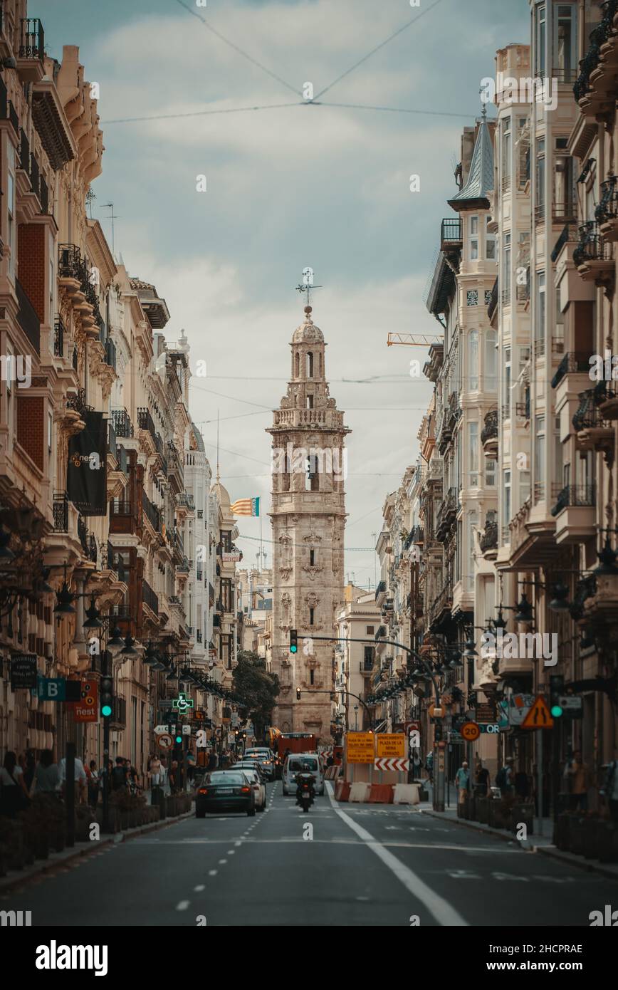 Vertical shot of the beautiful city of Valencia in Spain Stock Photo ...