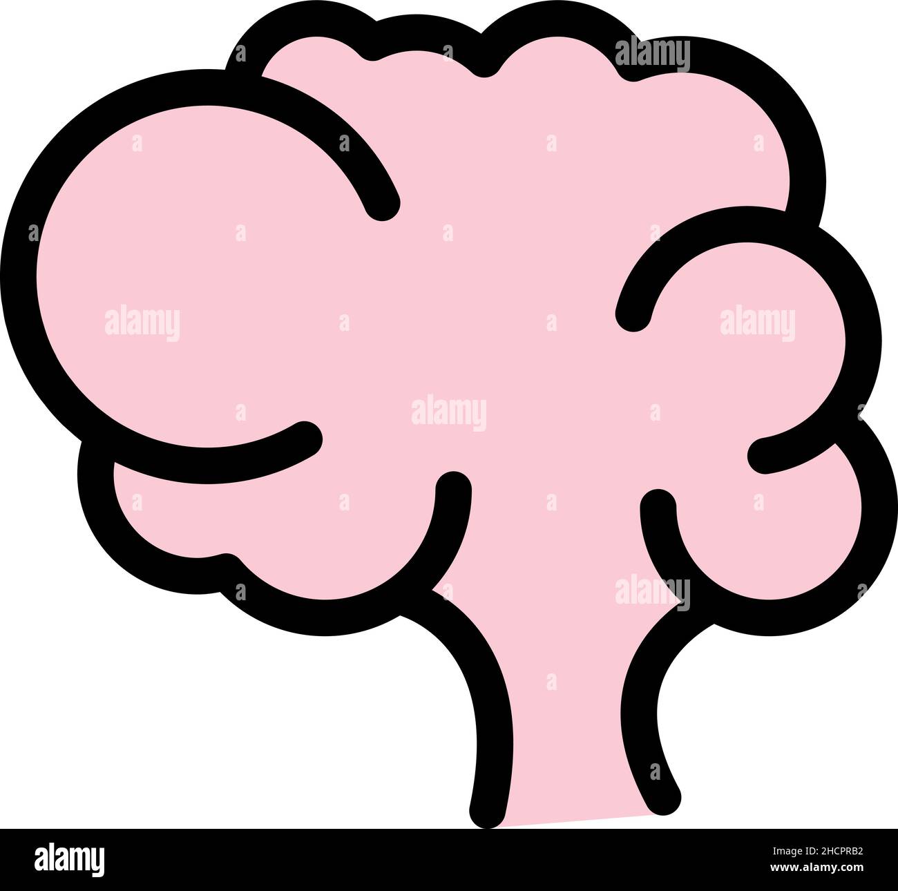 Neuro brain icon. Outline neuro brain vector icon color flat isolated ...