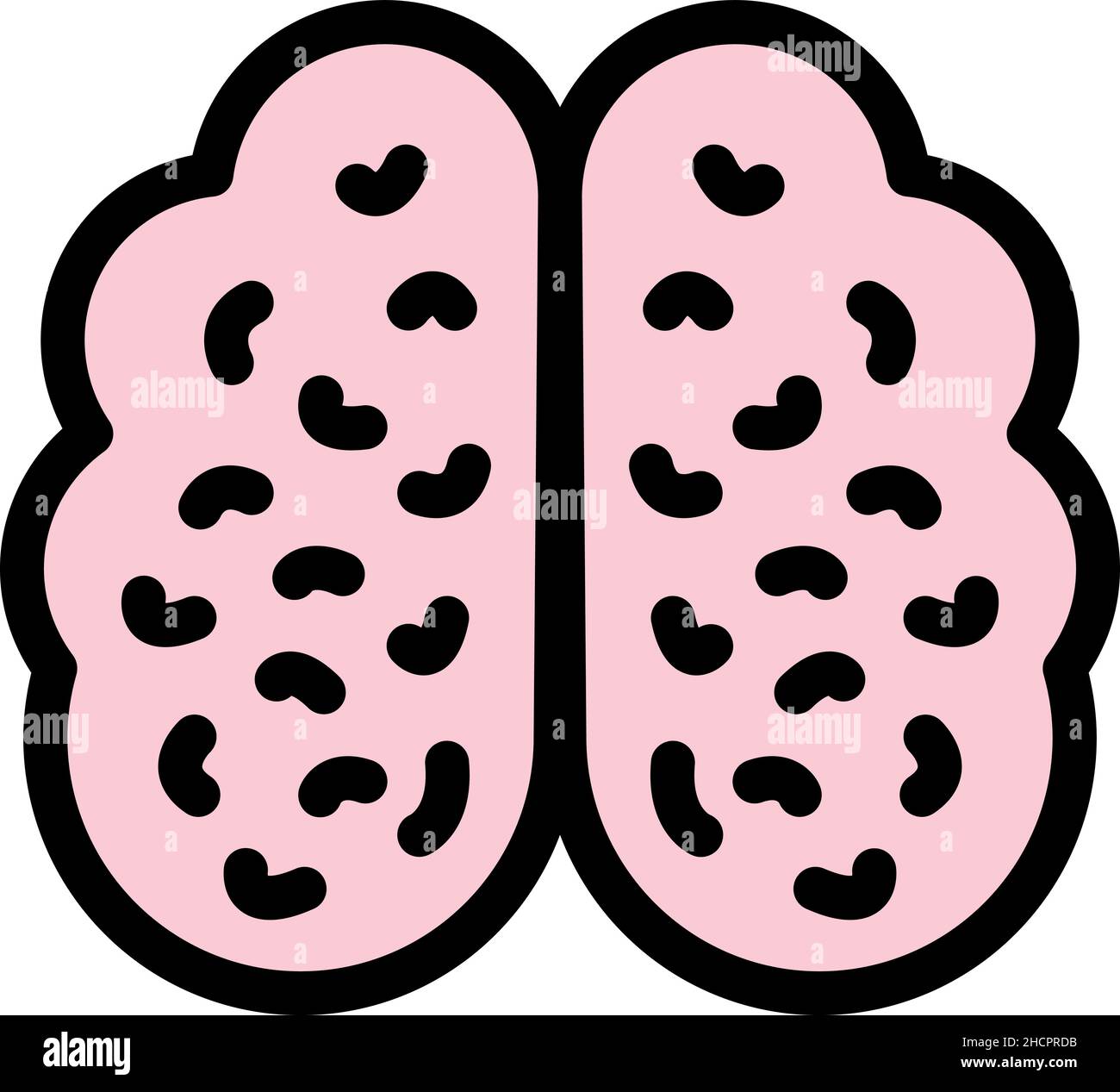 System brain icon. Outline system brain vector icon color flat isolated ...
