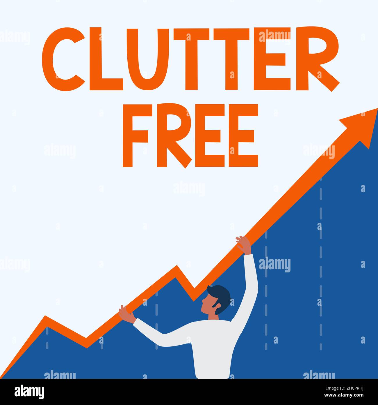 Text caption presenting Clutter Free. Word for Well organized and ...