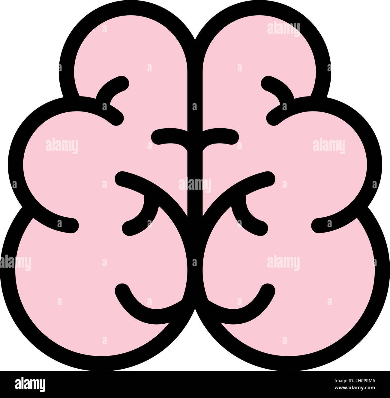 Nerve brain icon. Outline nerve brain vector icon color flat isolated ...