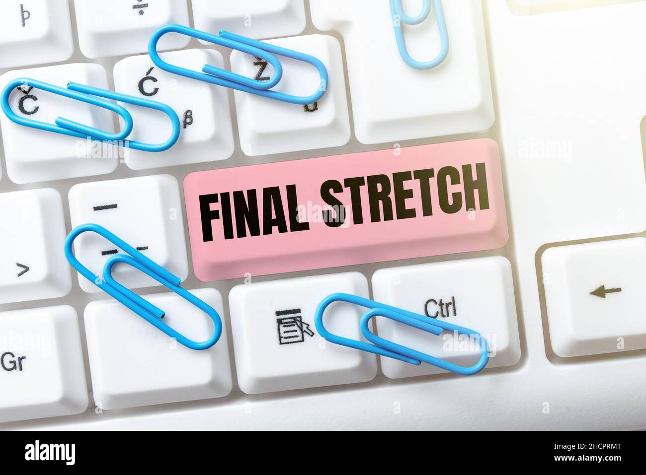 Hand writing sign Final Stretch. Conceptual photo Last Leg Concluding ...