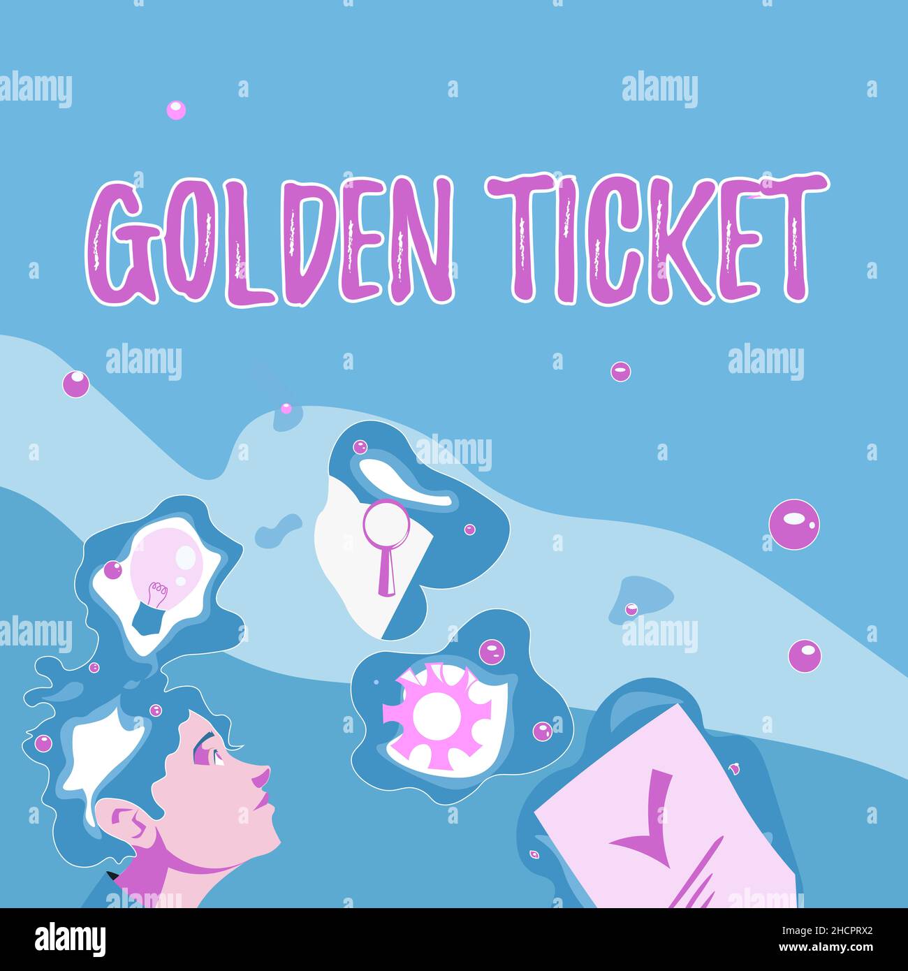 Writing displaying text Golden Ticket. Concept meaning Rain Check ...