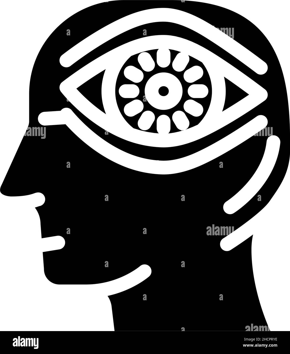 Third eye meditation Black and White Stock Photos & Images - Alamy