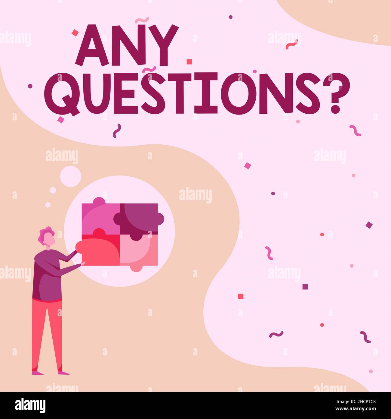 Conceptual display Any Questions Question. Word Written on Allowing any ...