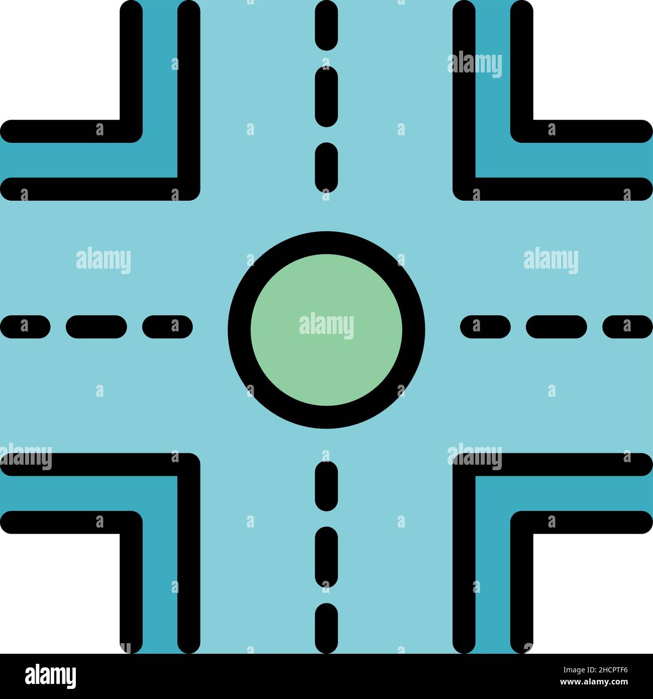 Highway intersection icon. Outline highway intersection vector icon ...