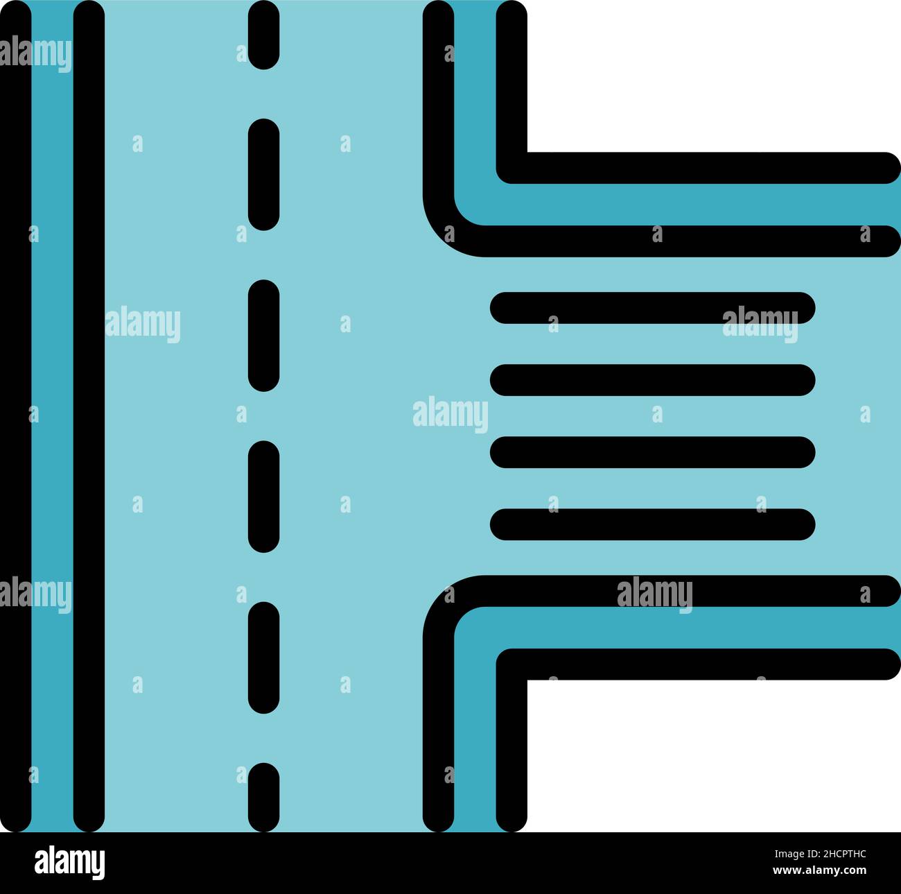 Highway icon. Outline highway vector icon color flat isolated Stock ...