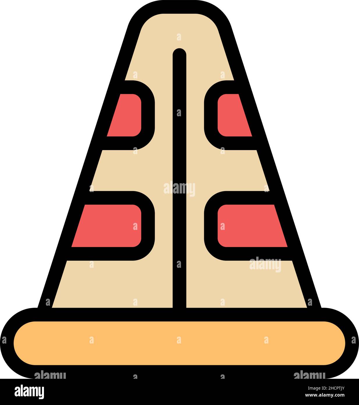 Traffic cone icon. Outline traffic cone vector icon color flat isolated ...
