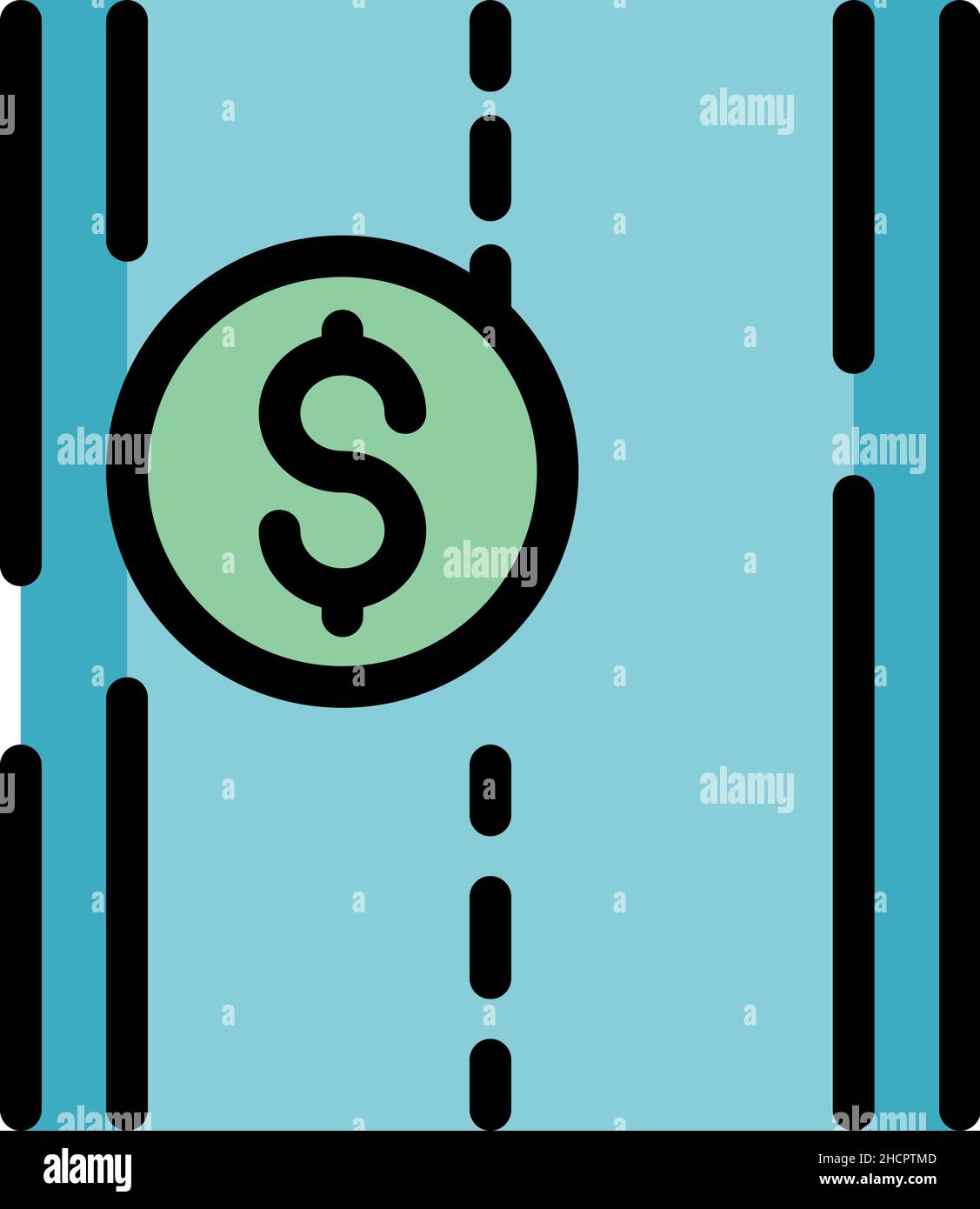 Paid highway icon. Outline paid highway vector icon color flat isolated ...