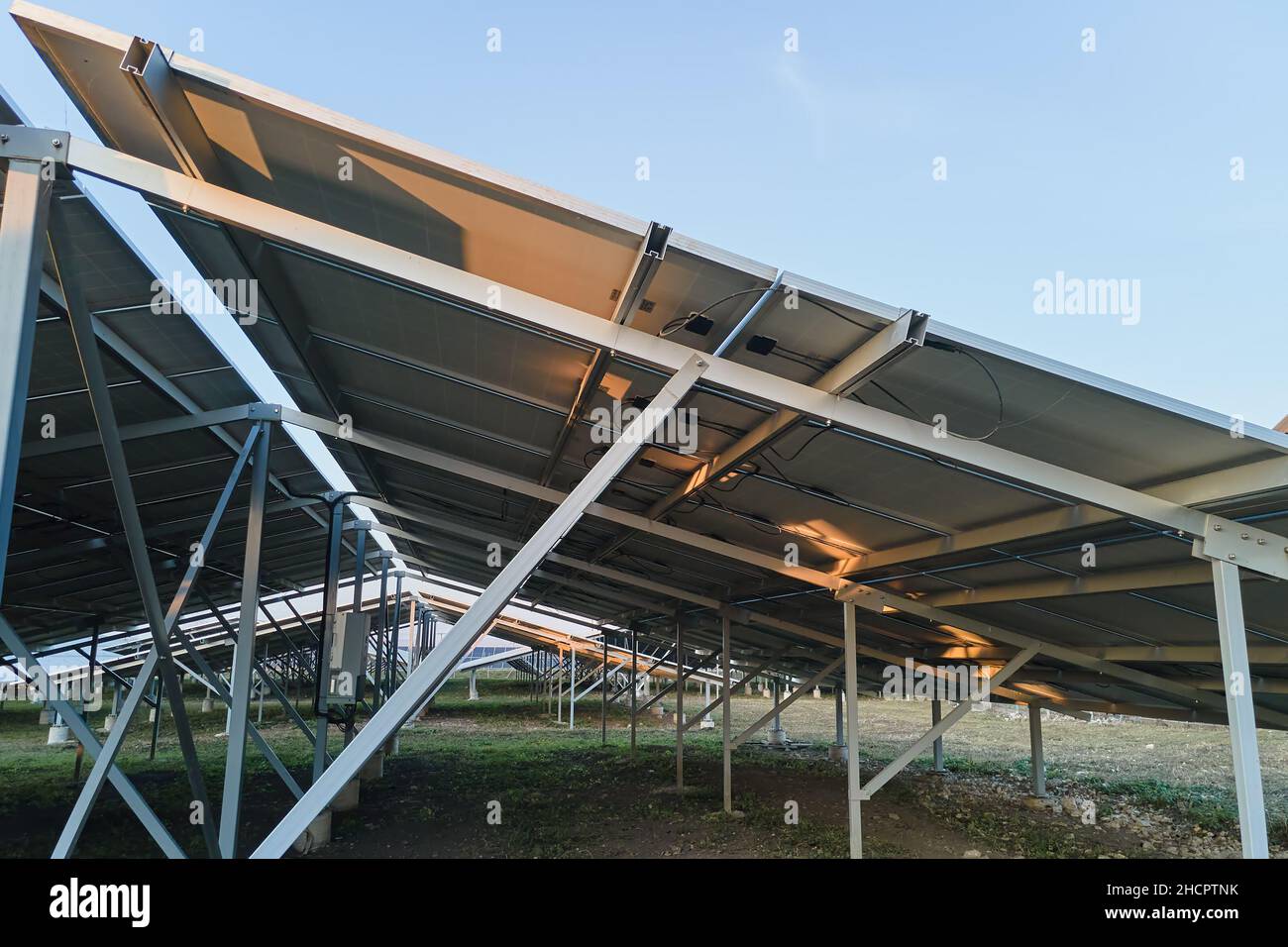 Ground based steel frame of large sustainable electrical power plant ...