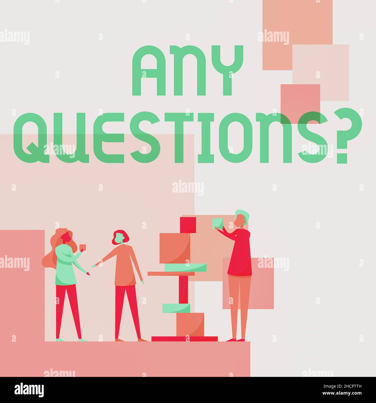 Text caption presenting Any Questions Question. Word Written on ...