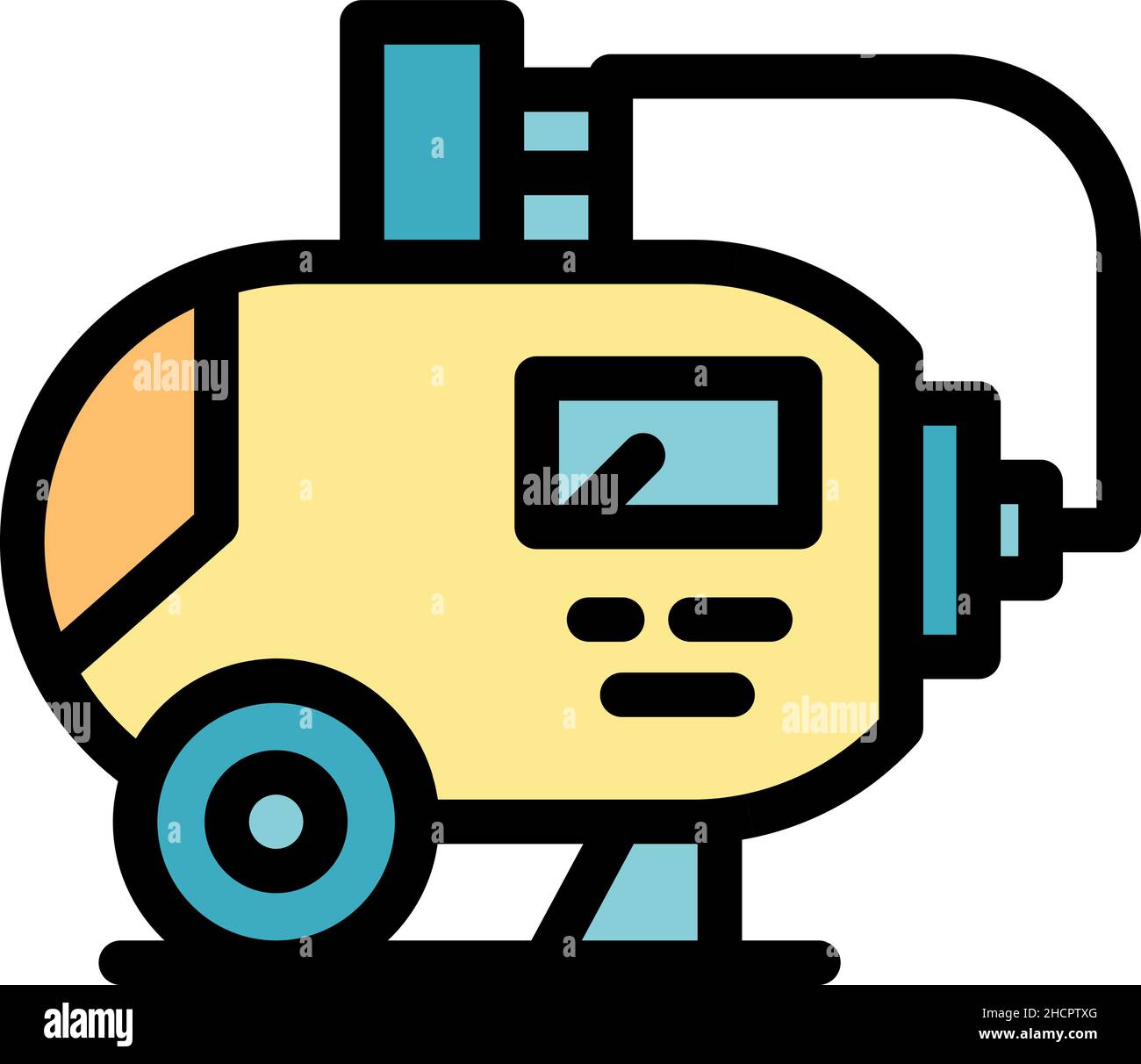 Air compressor icon. Outline air compressor vector icon color flat ...