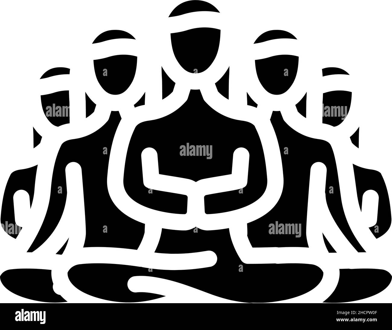 group meditation glyph icon vector illustration Stock Vector Image ...