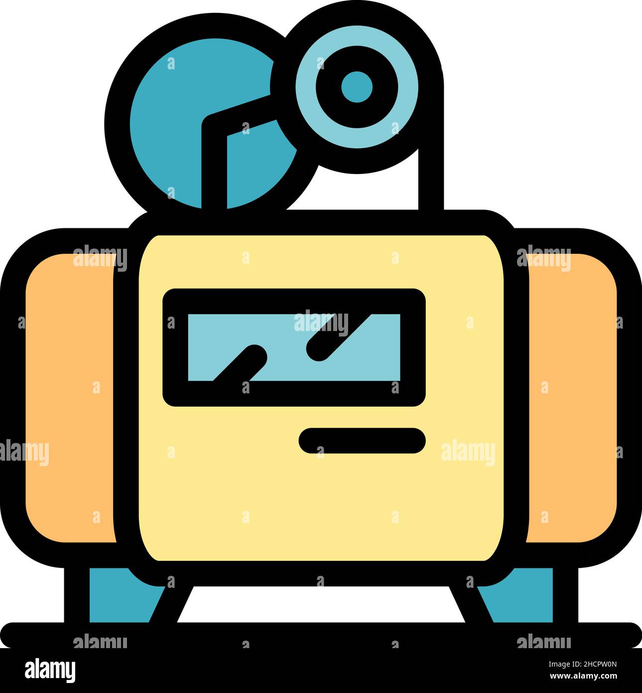 Home compressor icon. Outline home compressor vector icon color flat ...