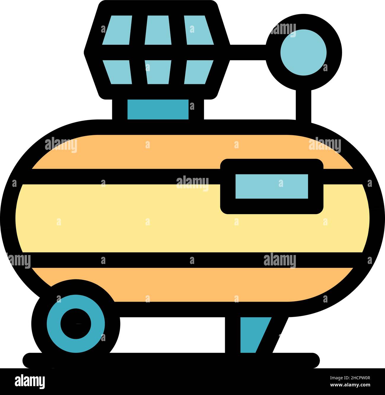 Compressor tool icon. Outline compressor tool vector icon color flat ...