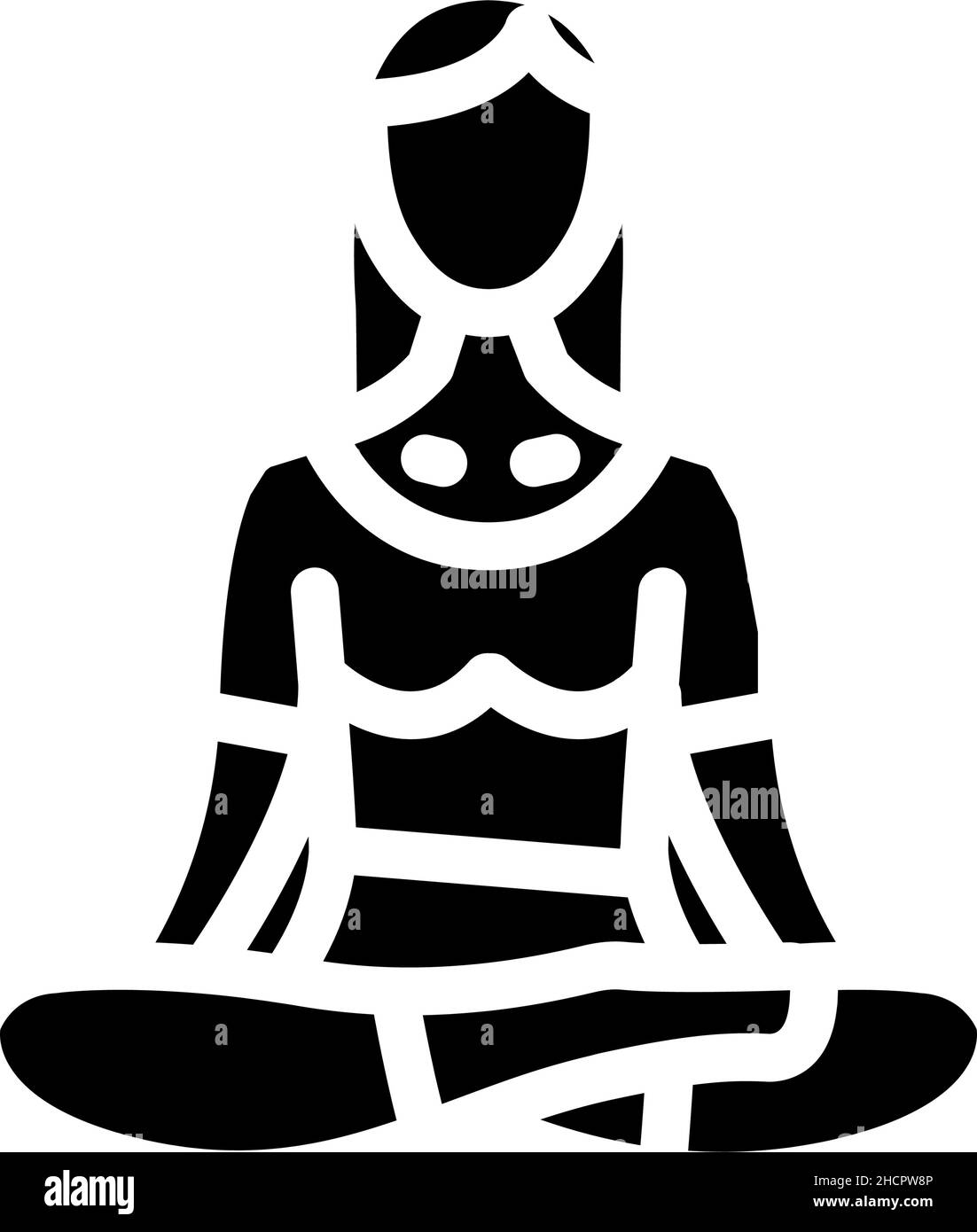 mindfulness meditation glyph icon vector illustration Stock Vector ...