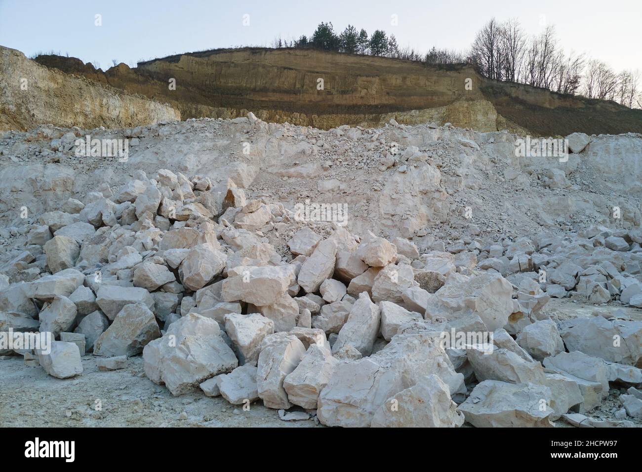Open pit mining of construction sand stone materials Stock Photo - Alamy