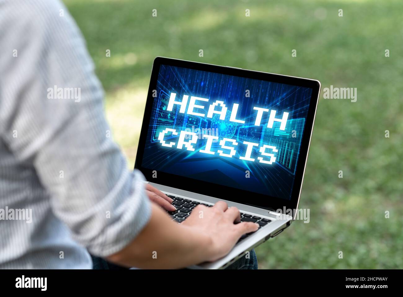 Text showing inspiration Health Crisis. Business concept fitness ...