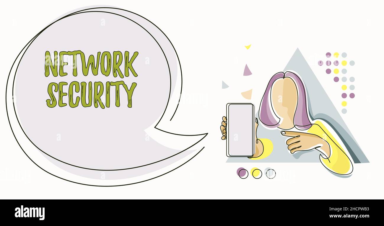 Text sign showing Network Security. Business overview practice of ...