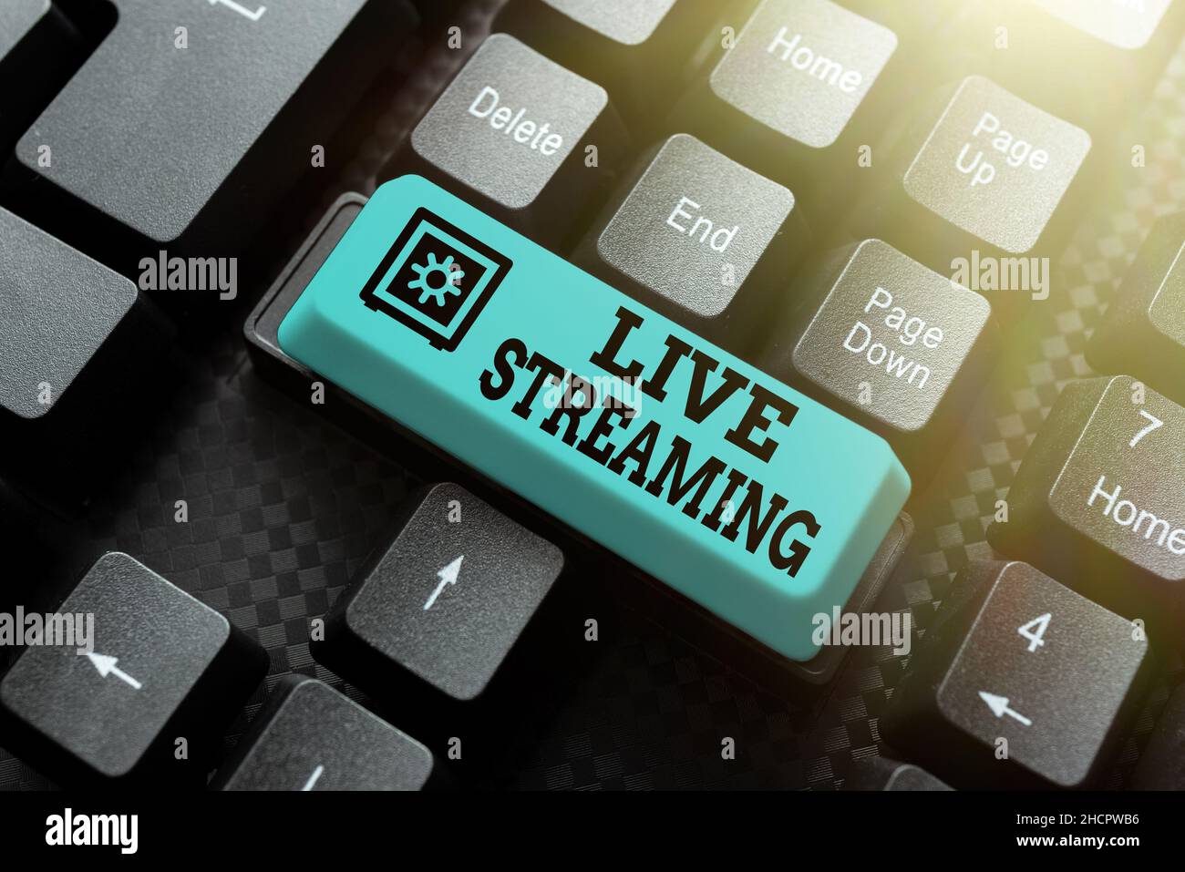 Conceptual caption Live Streaming. Business approach displaying audio ...