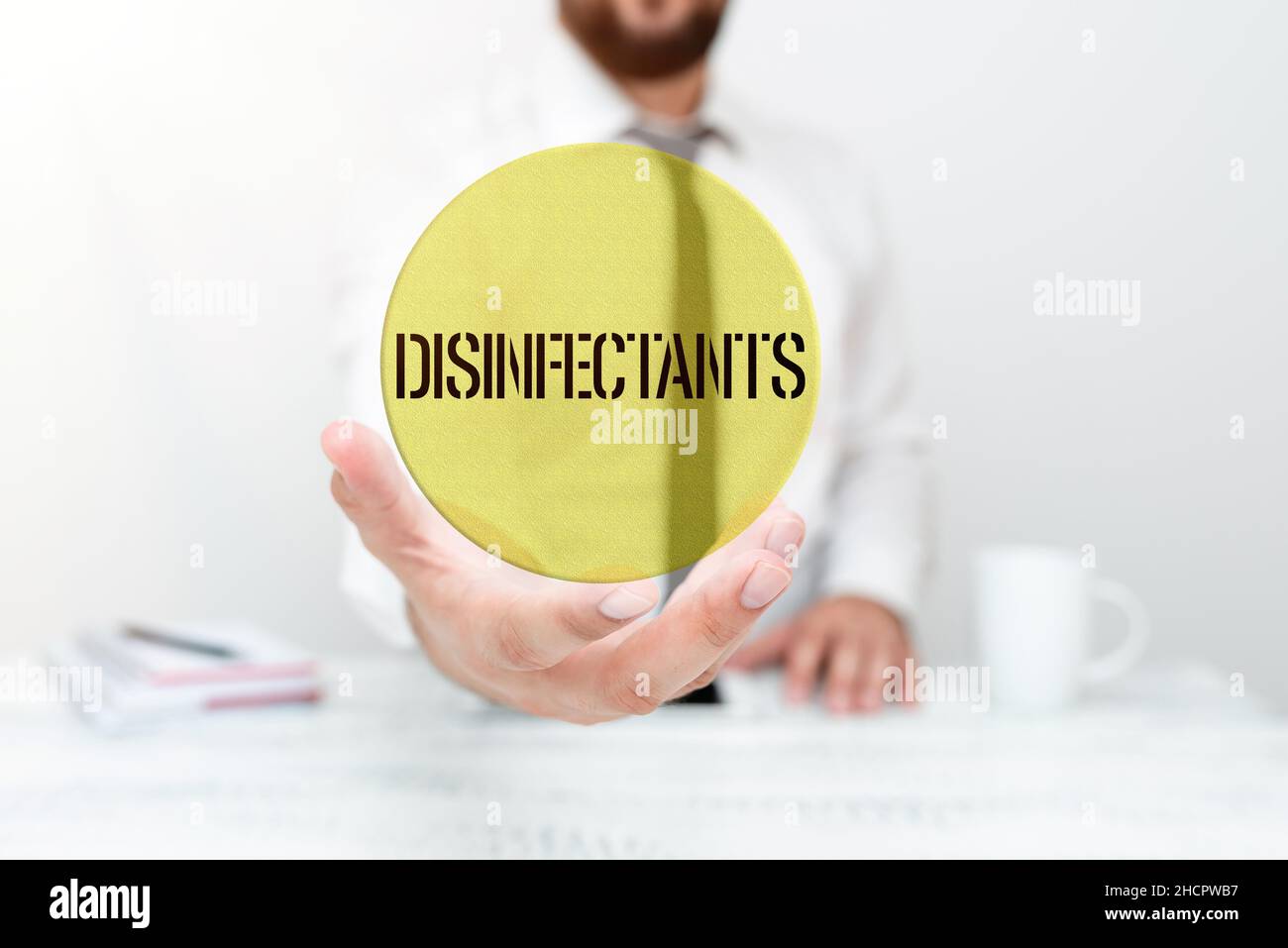 Writing displaying text Disinfectants. Internet Concept chemical that ...