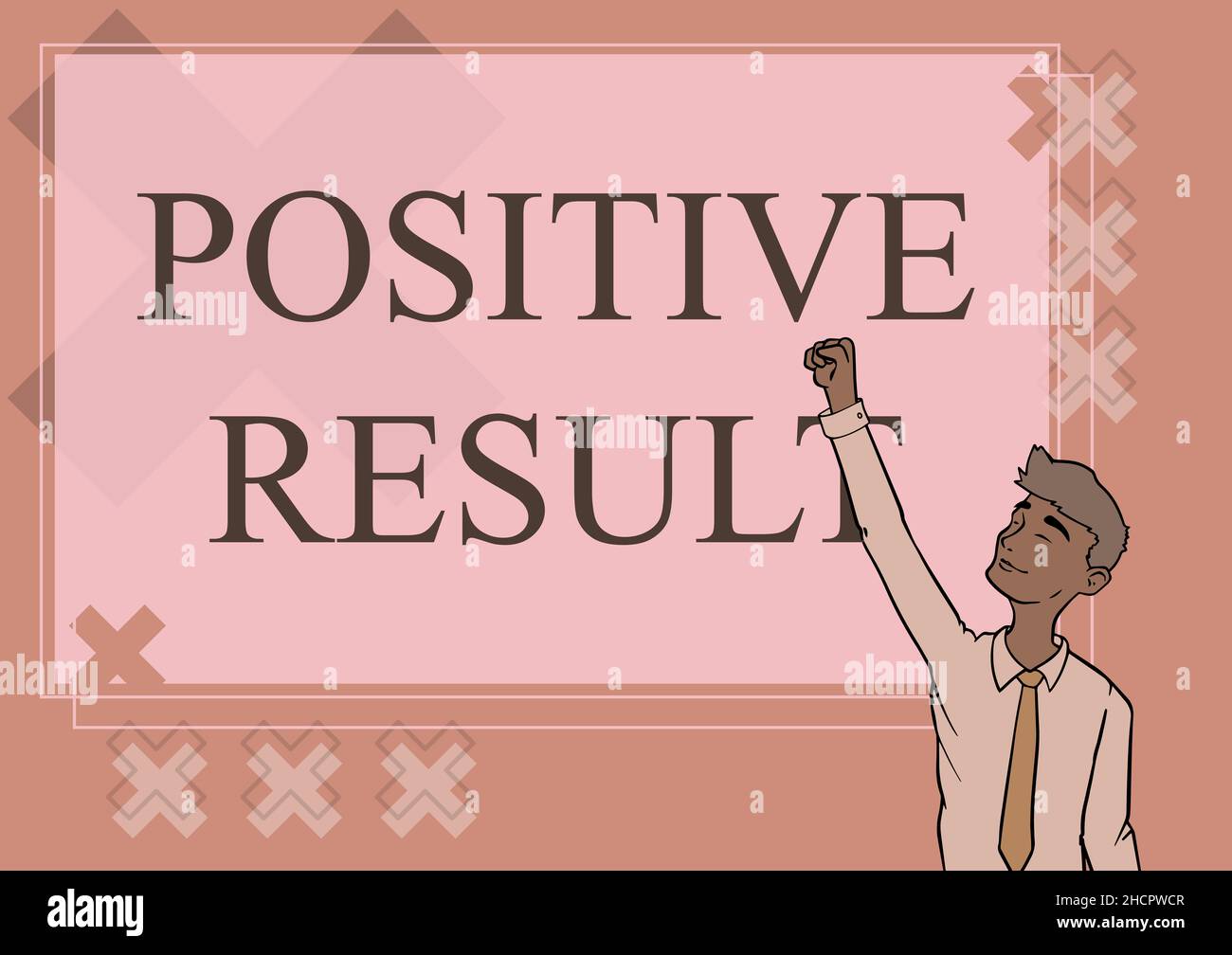Text caption presenting Positive Result. Word for shows that a person ...