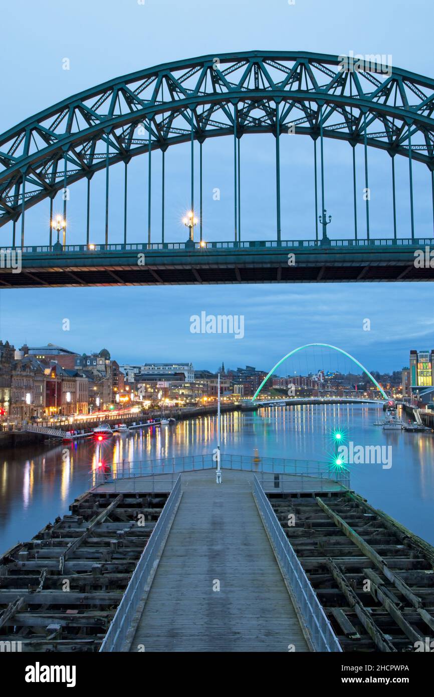 A section of the Tyne Bridge captured looking down river from the Swing ...