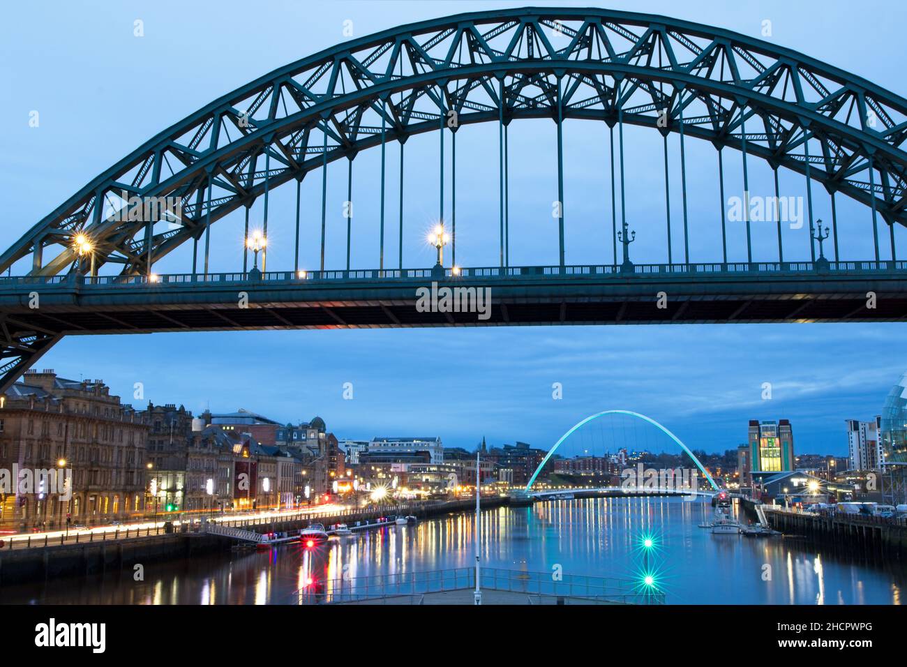 A section of the Tyne Bridge captured looking down river from the Swing ...