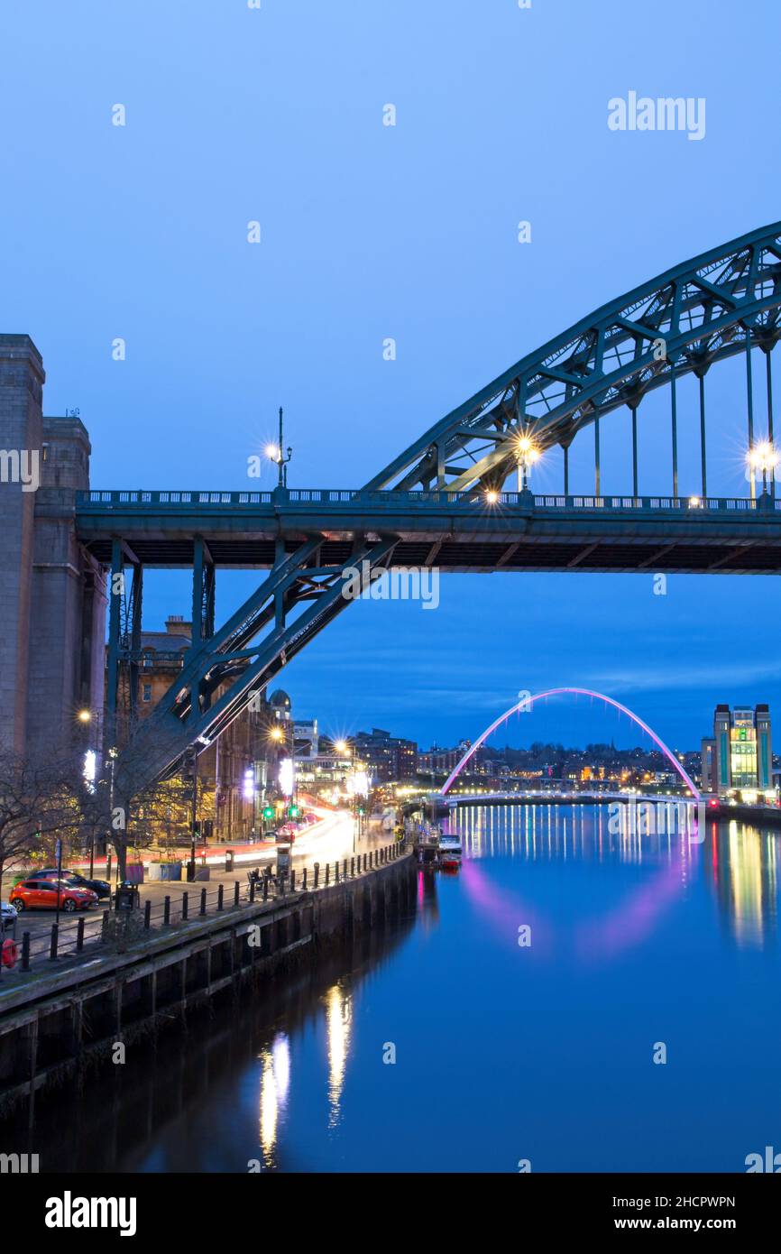 A section of the Tyne Bridge captured looking down river from the Swing ...