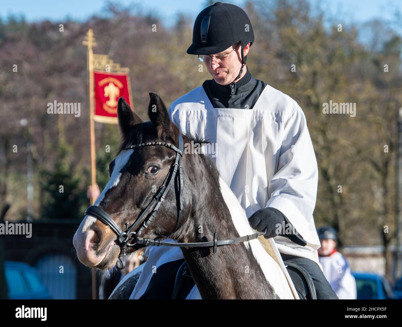 Priest on horse hi-res stock photography and images - Alamy