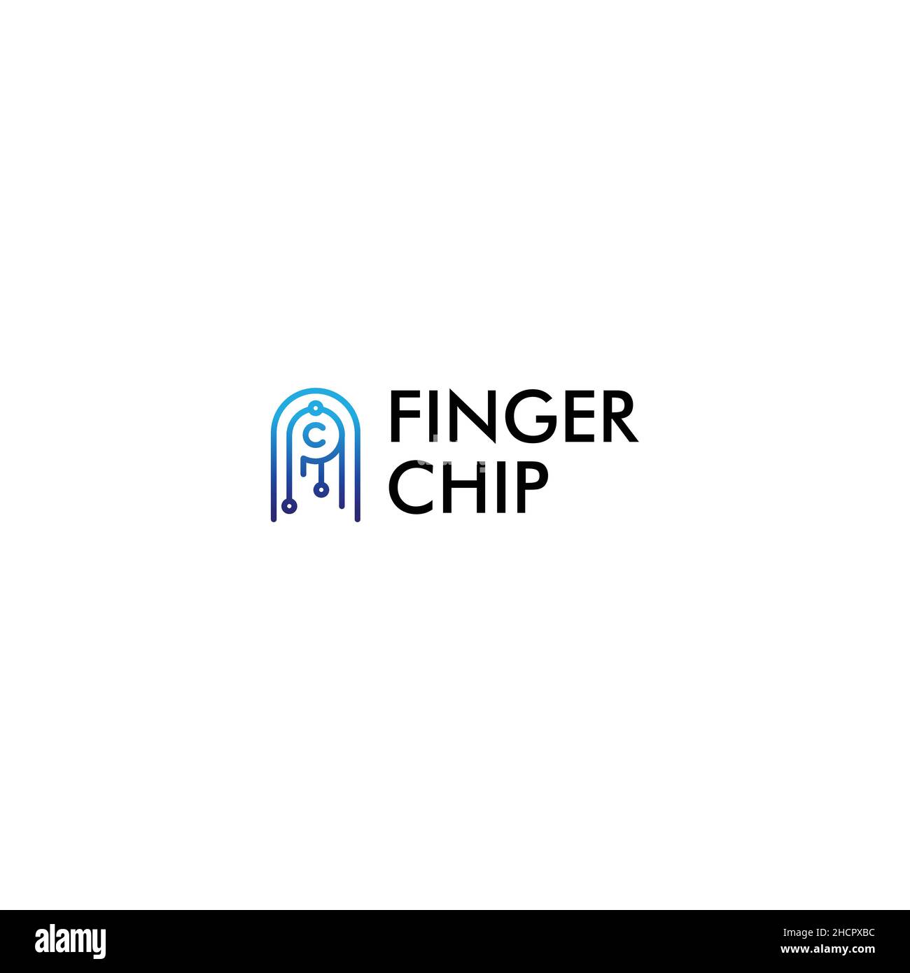 Simple flat design FINGER CHIP lock logo design Stock Vector Image ...