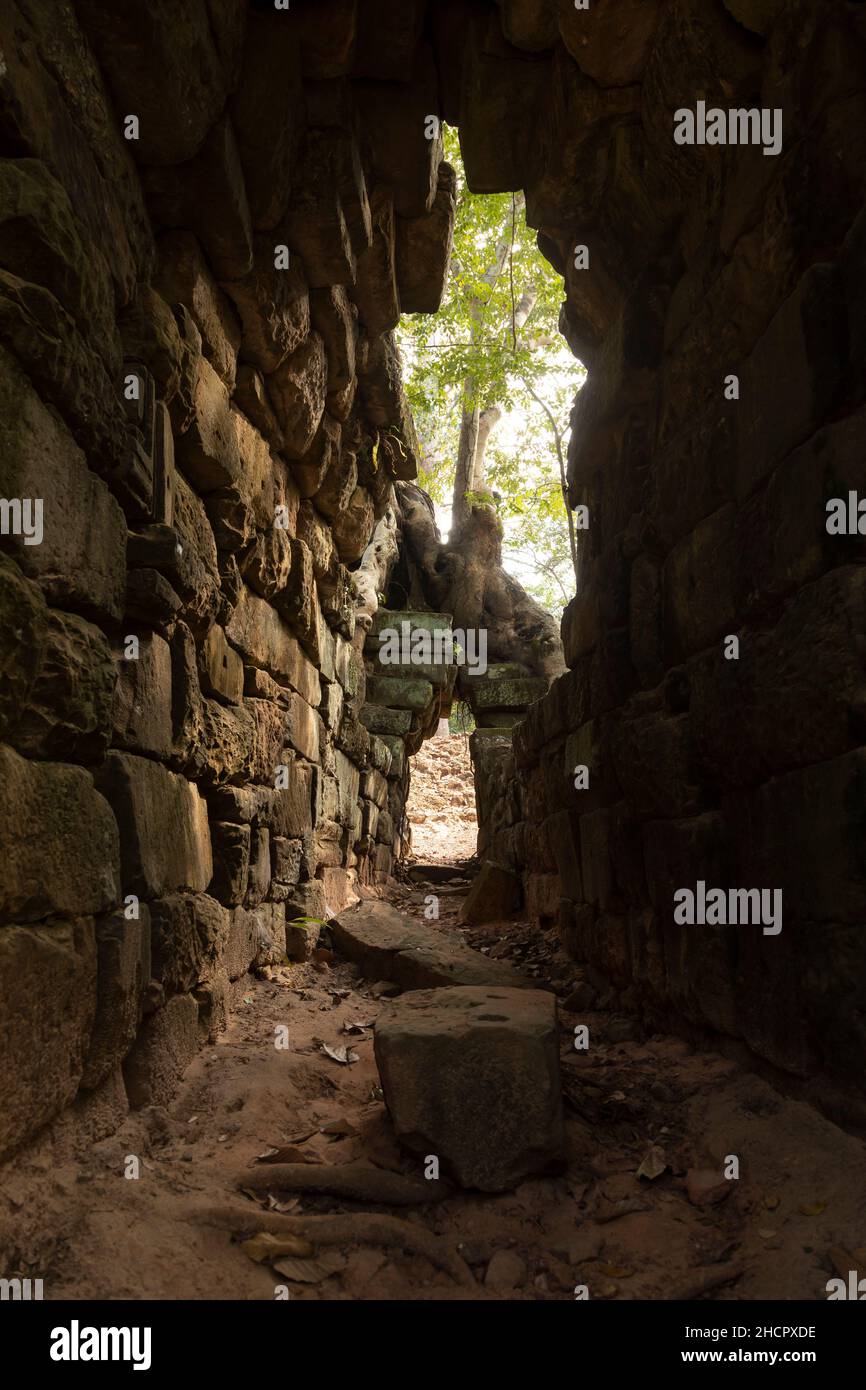 View of the arches of the Spean Thma stone bridge, located west of Ta ...