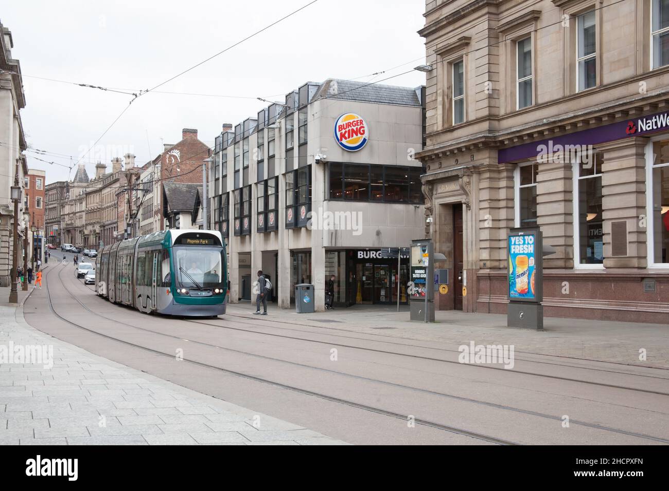 Nottingham city centre tram hi-res stock photography and images - Alamy