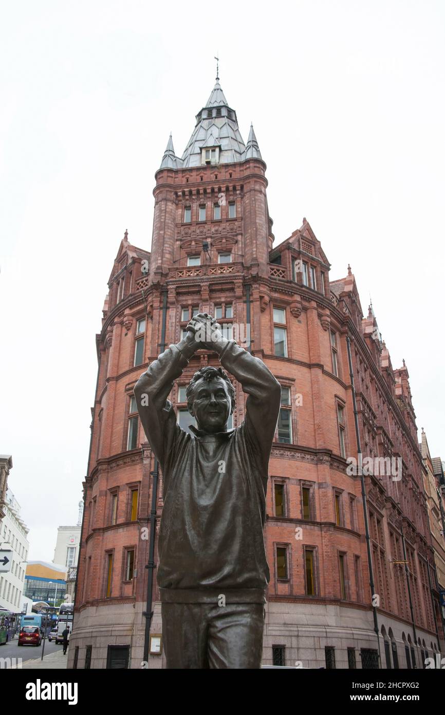 A statue of football manager Brian Clough in Nottingham in the UK Stock ...