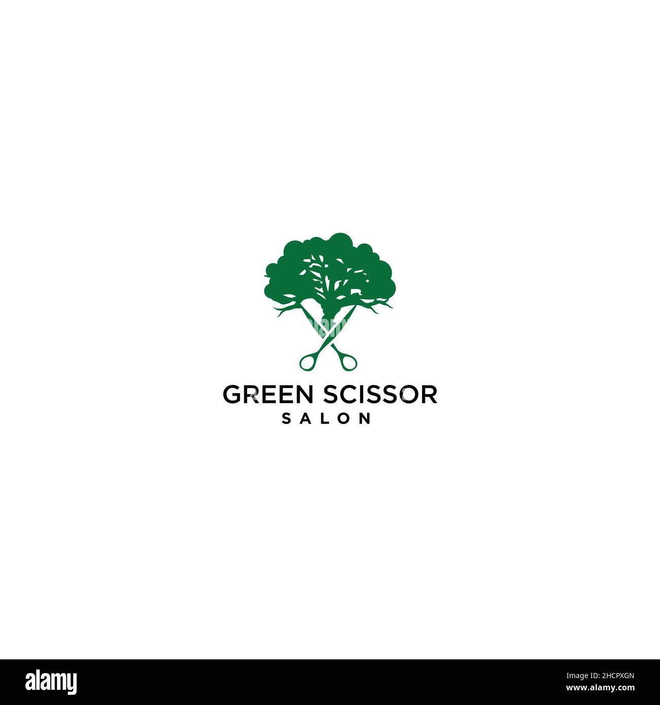 Modern design GREEN SCISSOR SALON logo design Stock Vector Image & Art ...