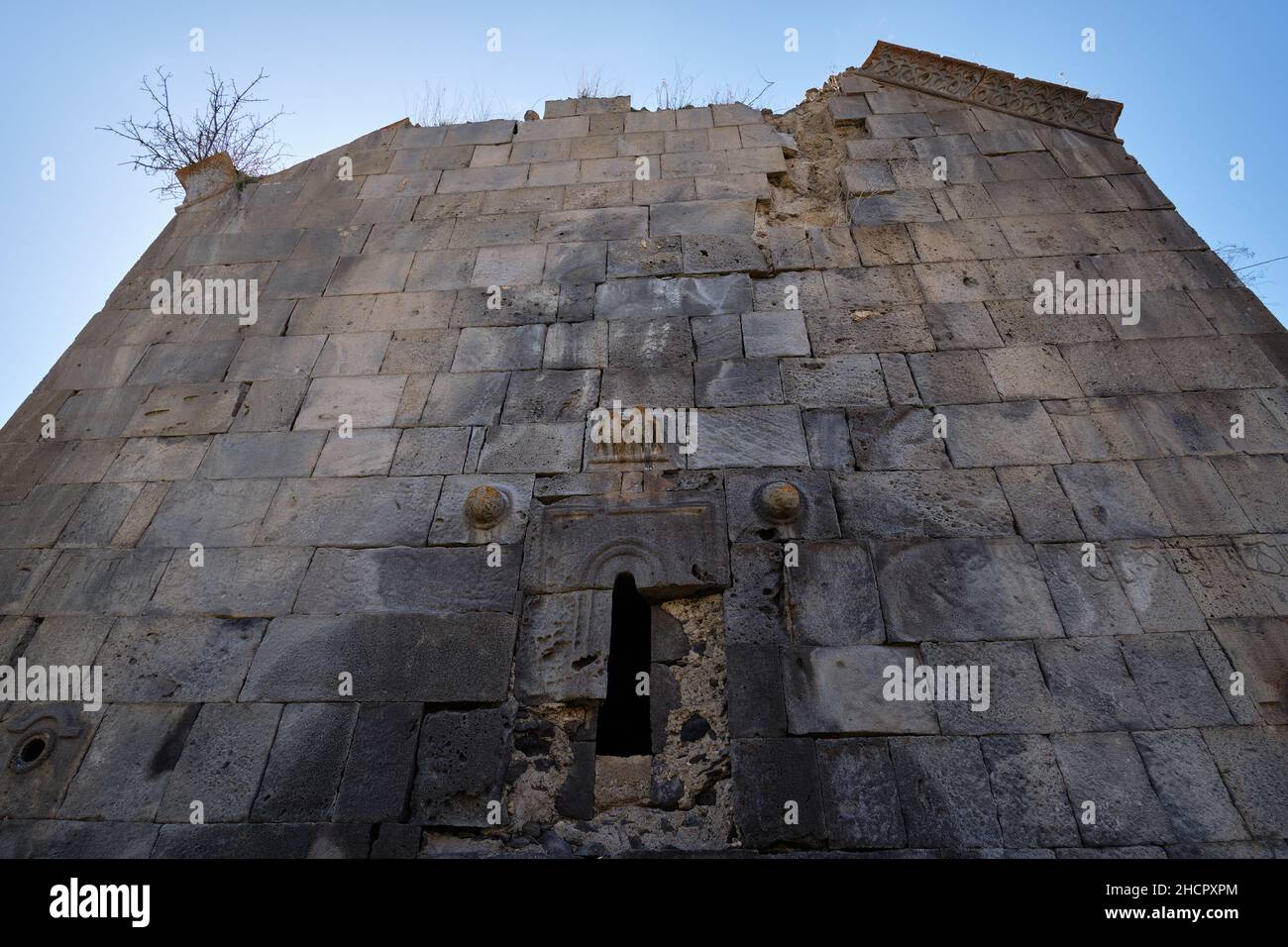 The withstanding wall of a 12th-century walled Armenian monastery ...