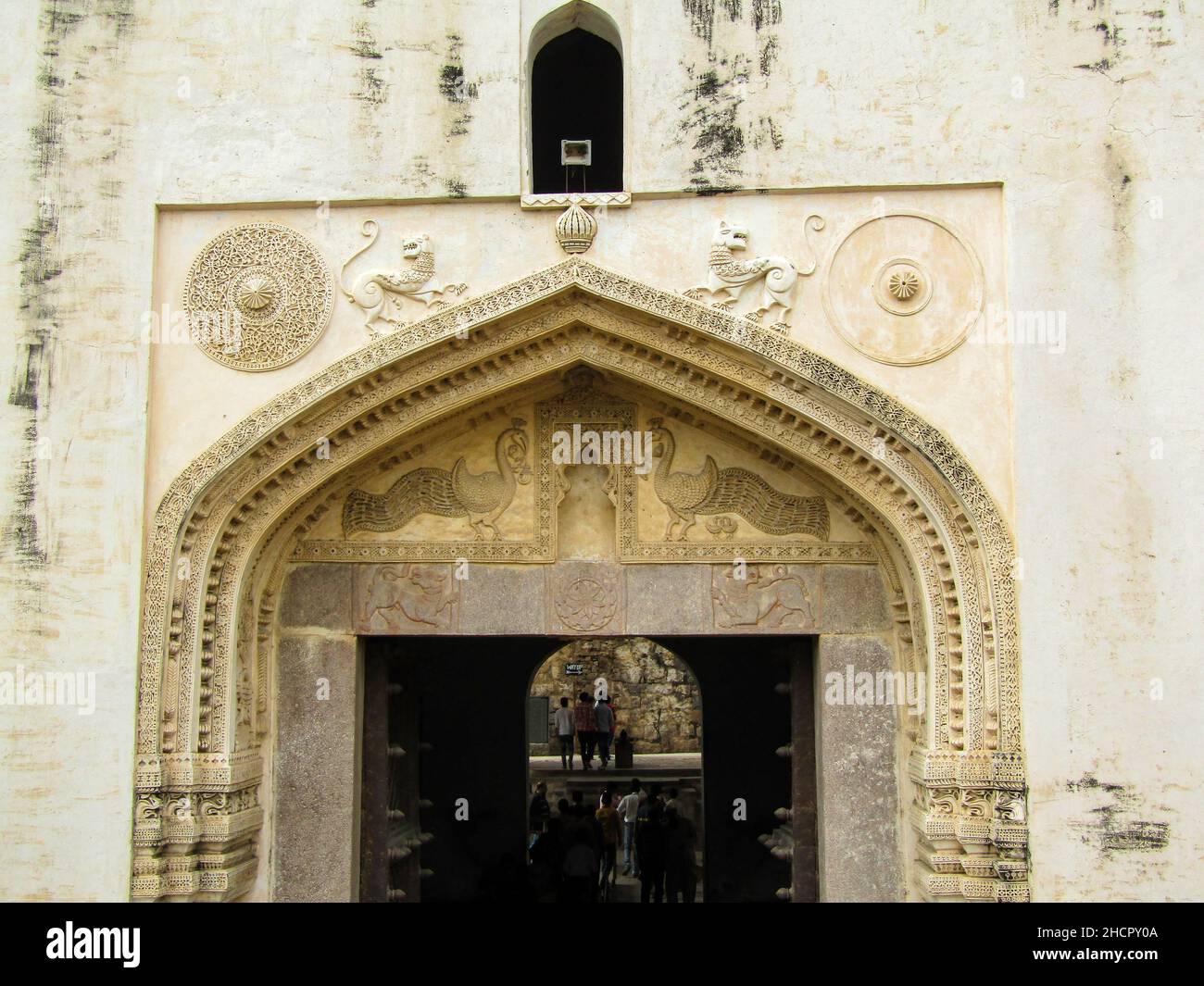 Entrance door of Golconda Fort of Hyderabad with intricate structural ...