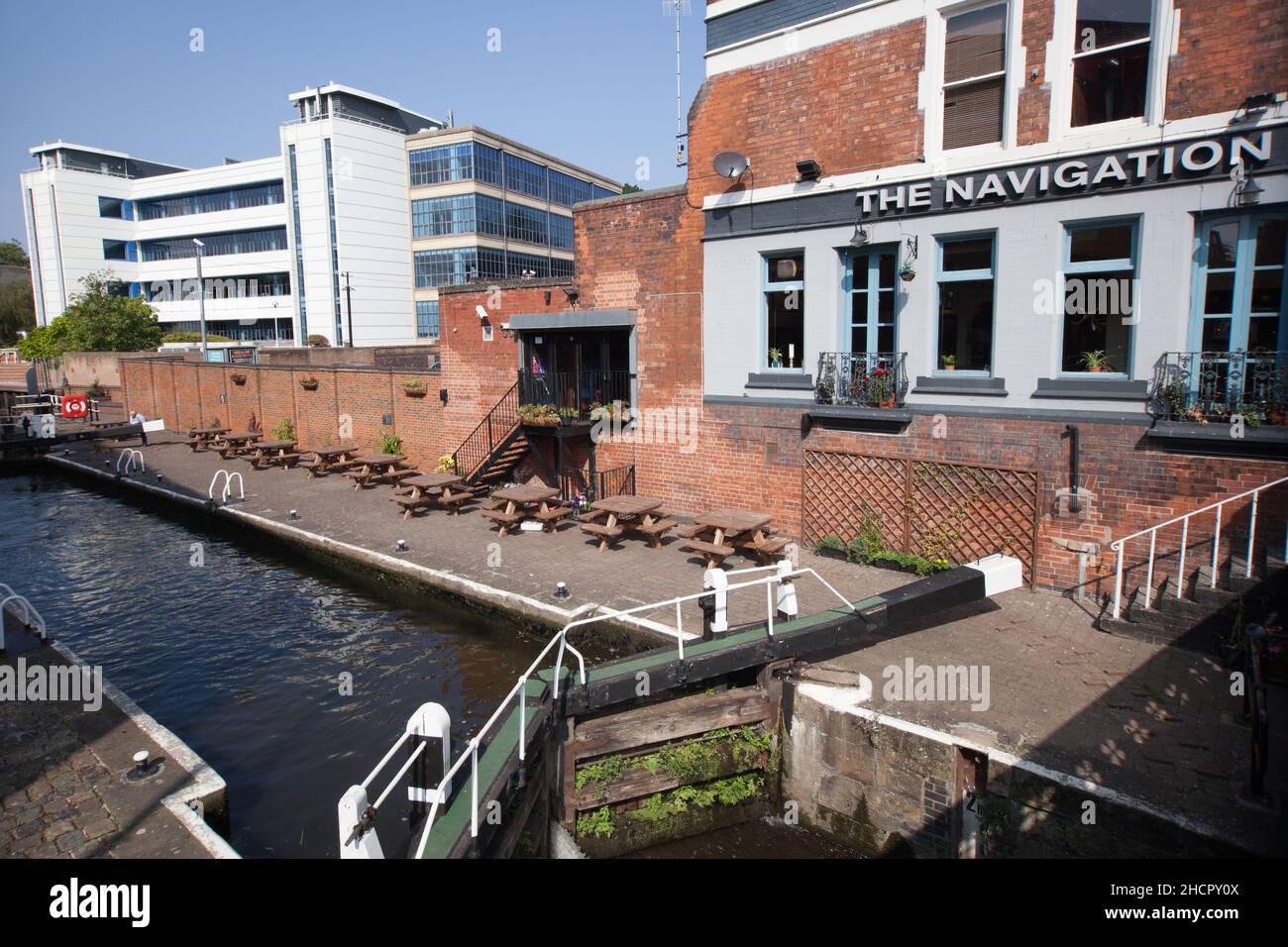 The Navigation pub at Nottingham Lock on the canal in the UK Stock ...