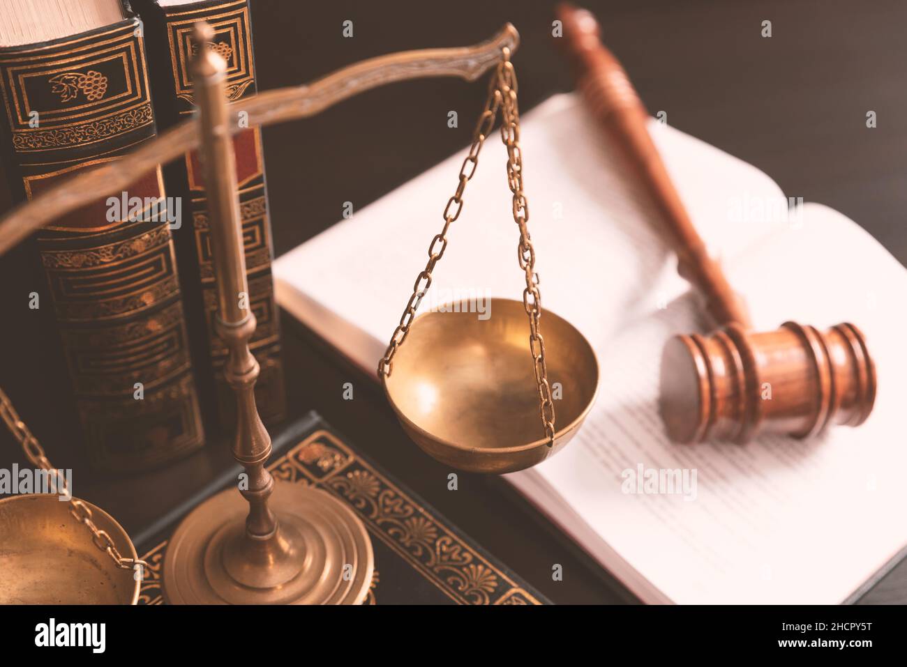 Weight scale and gavel. Legal, law and justice concept Stock Photo - Alamy