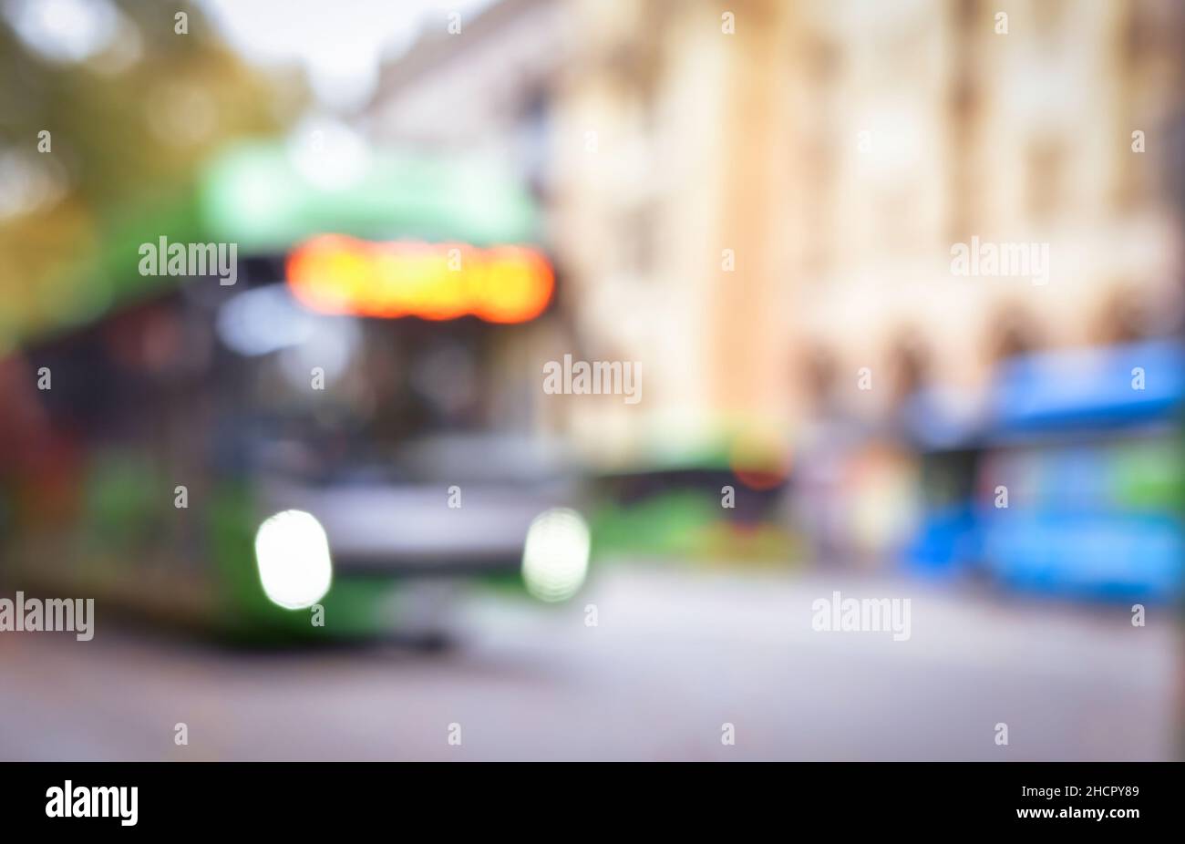 Green city bus blurred hi-res stock photography and images - Alamy