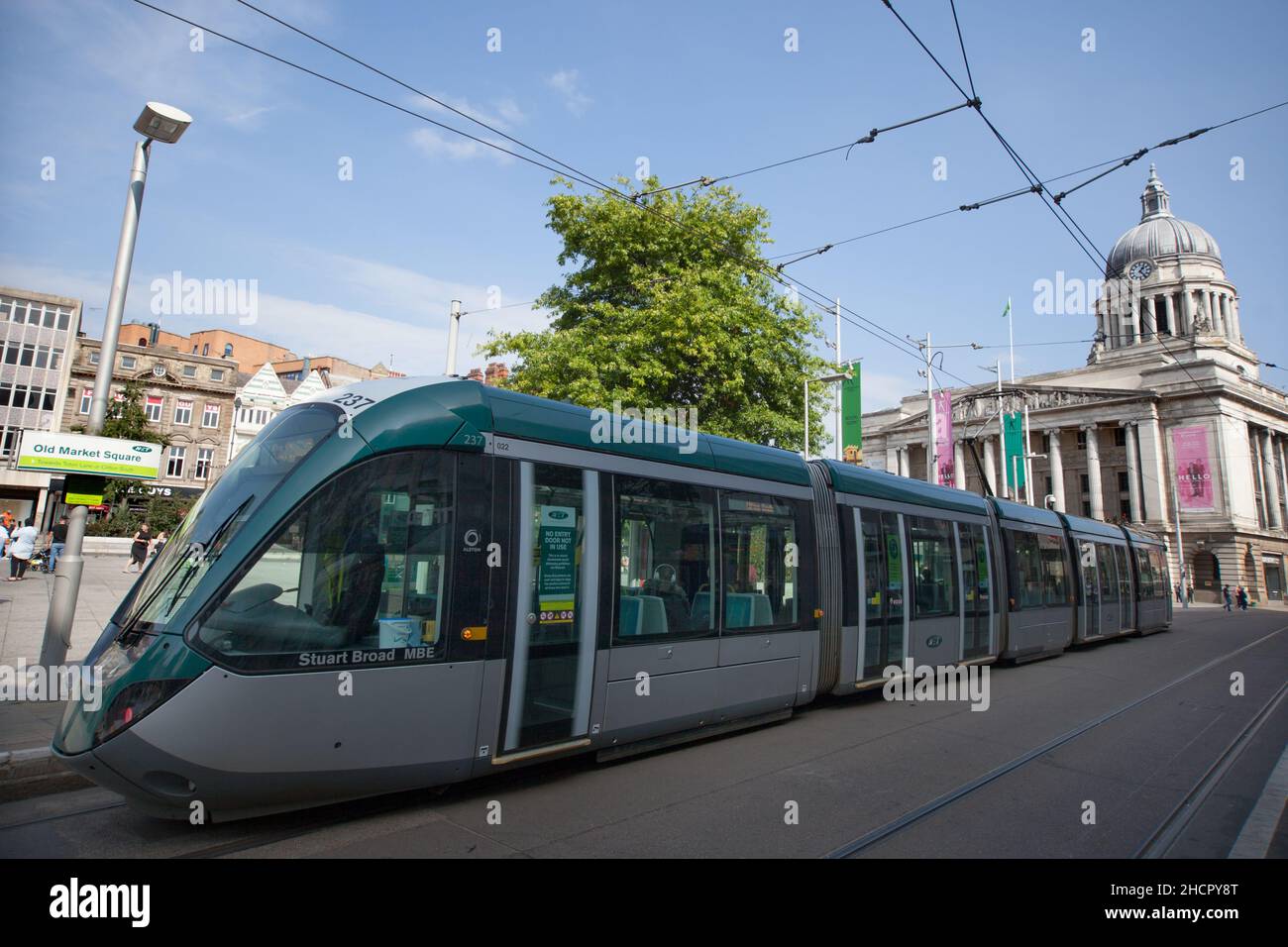 A tram at Old Market Square in Nottingham in the UK Stock Photo - Alamy