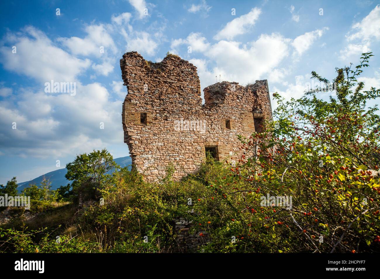 Ruins of the Pecorari castle in Piobbico (PU Stock Photo - Alamy