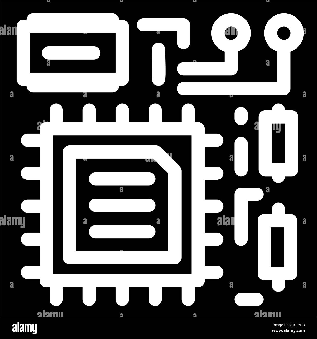 cpu board glyph icon vector illustration Stock Vector Image & Art - Alamy