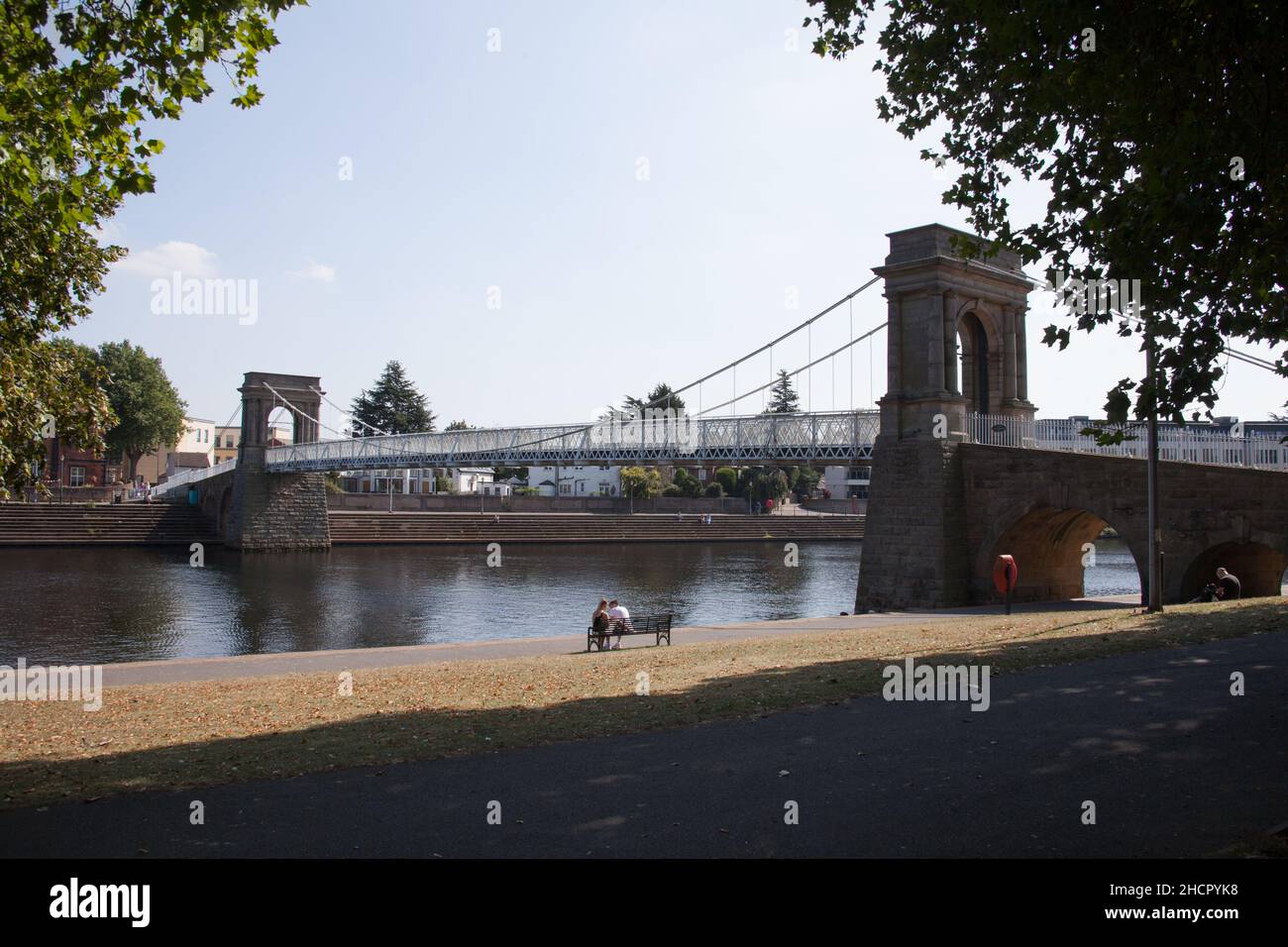 The Wilford Suspension Bridge in Nottingham in the UK Stock Photo - Alamy