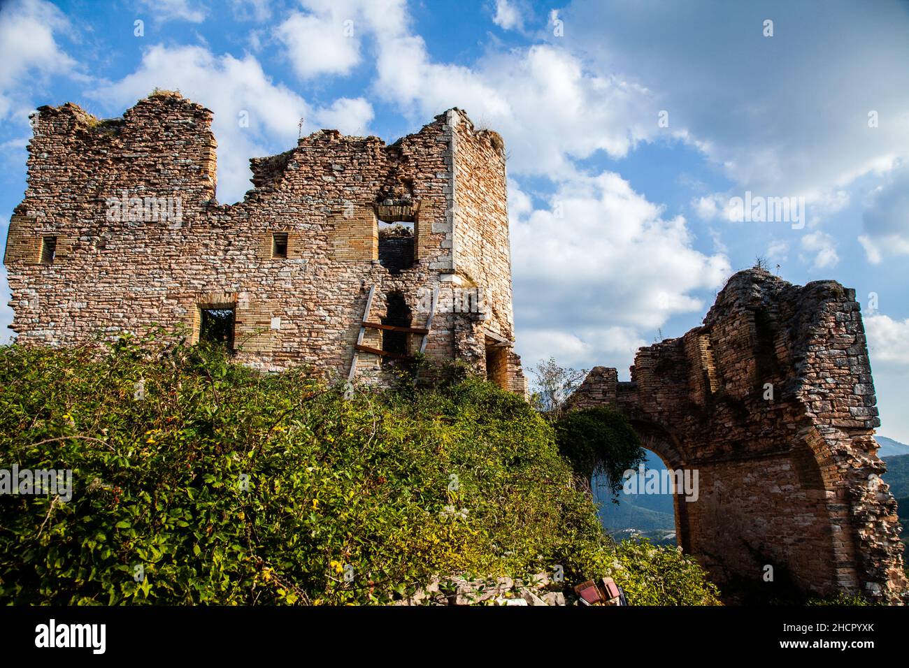 Ruins of the Pecorari castle in Piobbico (PU Stock Photo - Alamy