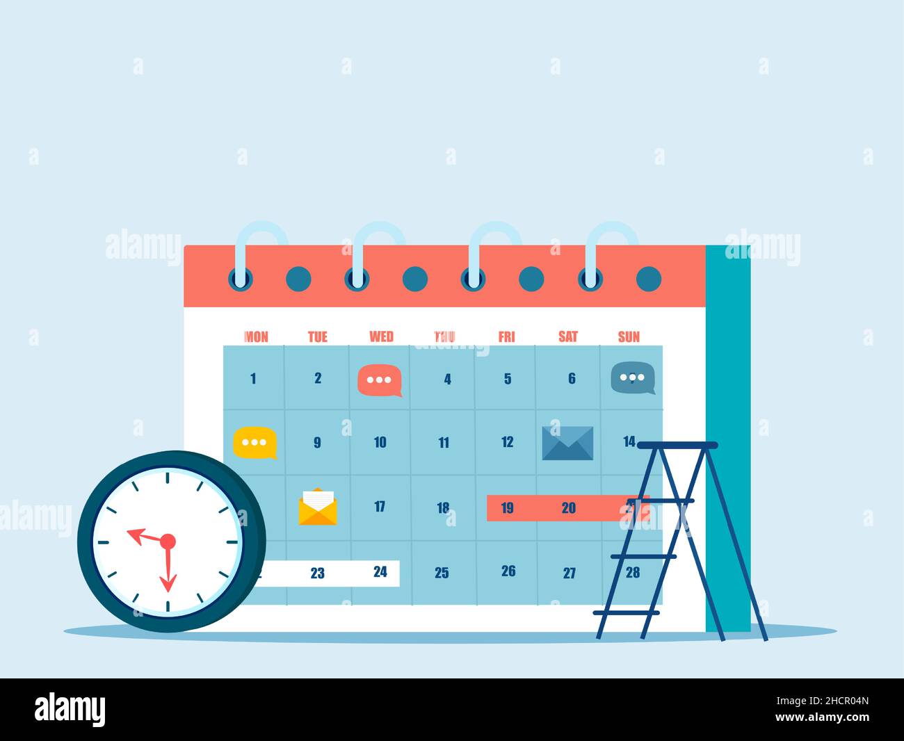 Vector of a calendar, schedule planning, business meetings, events and ...